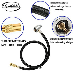 GUOFALDE 12 PSI Pressure Regulator, Replacement for Coleman Classic Power Pack, Tabletop Propane Stove, with 3 Feet Extension Tube Hose Adapter Connect 1LB Bottle
