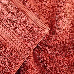 SUPERIOR Egyptian Cotton 8-Piece Solid Towel Set, Washcloths 13” x 13”, Hand Towels 20” x 30”, Bath Towels 30” x 55”, 800 GSM, Coral, 8-Pieces