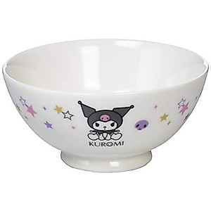 金正陶器(Kaneshotouki) Sanrio 315110 Kuromi Stars Rice Bowl, Made in Japan, White