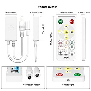 FCOB SP641E Bluetooh LED Controller Support PWM Monochrome RF16Keys LED Strip Dimmer Switch Brightness for FCOB 3014 5630 5730 3528 Signle Color LED Strips DC5V-DC24V Timer Music Mode Support max 2A