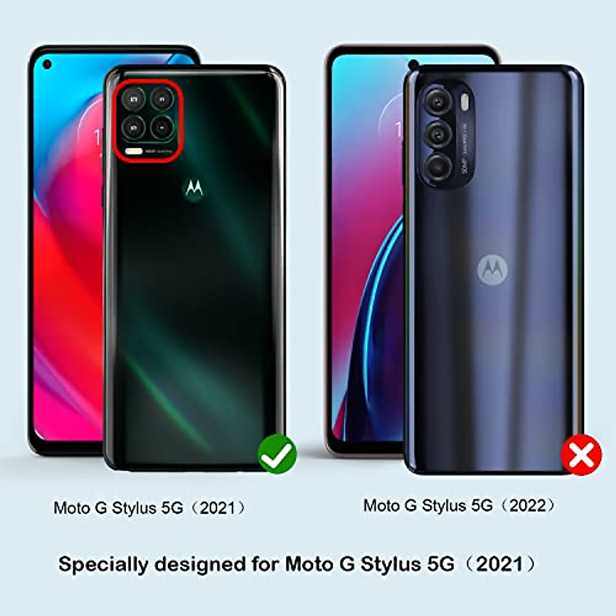 SunRemex for Moto G Stylus 5G 2021 Case with [2 Pack] HD Screen Protector. (Not Moto G Stylus 5G 2022) for Kickstand [Military-Grade] 16ft Drop Tested Cover for Motorola Moto G Stylus 5G 2021 (Red)