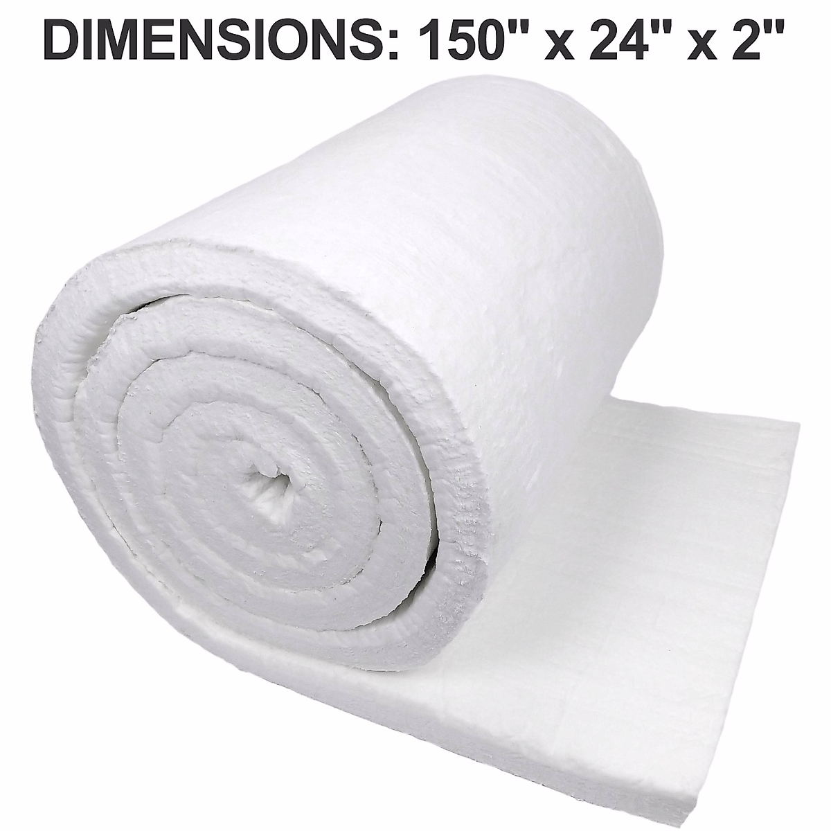 Lynn Manufacturing 2" Thick, Superwool Plus Insulation, Morgan Thermal Ceramics, 2200F Rated, 8 Lb. Density, 24" Wide, 12.5 Ft. Long, Ceramic Fiber Alternative, Safer Kaowool, 8SP22