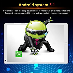 pstuiky 8-Inch IPS Display Screen Hd Tablet WiFi Bluetooth Android 5.1 System Voice Call Game Tablet, 4000mah Battery,1gb Ram+16gb ROM,4000mah,Support Double Card 2023 (White)
