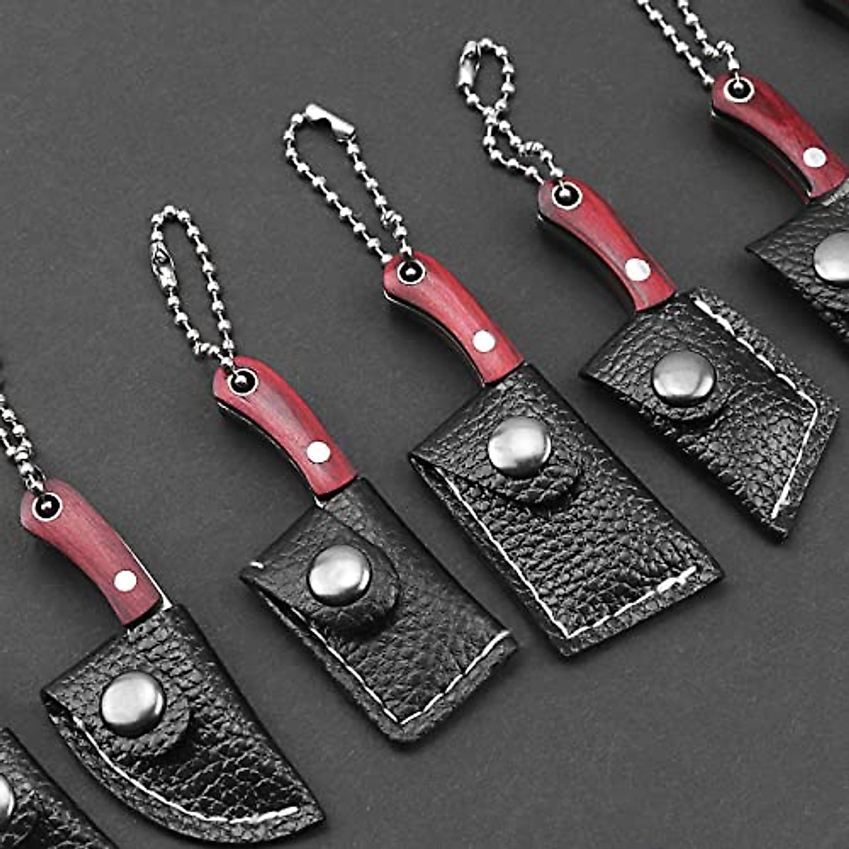Ruksifg Damascus Mini Knife Set Chef Tiny Knife Set for Package Opener Box Cutter Bottle Opener- Set of 6