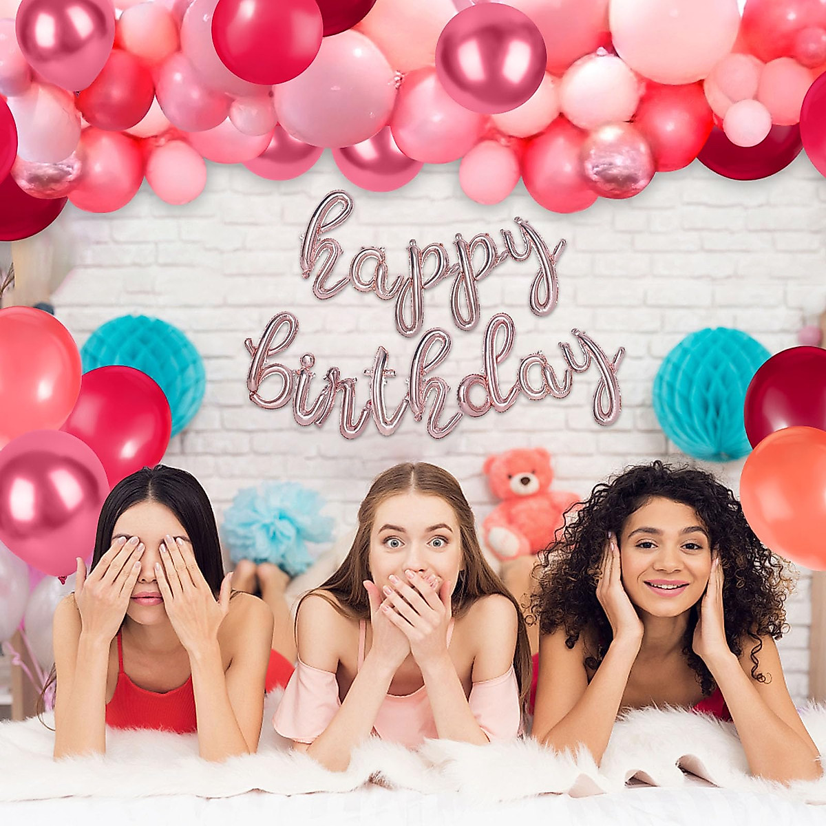 AMOR PRESENT 110 pcs Red Balloons, 12 Inches Light Red Latex Balloons Garland Arch Kit for Birthday Wedding Baby Shower Holiday Anniversary Christmas Vanlentine Party Decoration