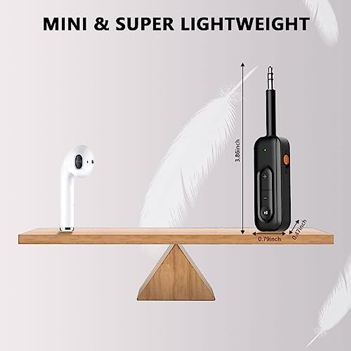 Bluetooth Transmitter Receiver Wireless Adapter: Aux Jack Stereo Audio Dual Connections - for TV Car Headphone Airplane