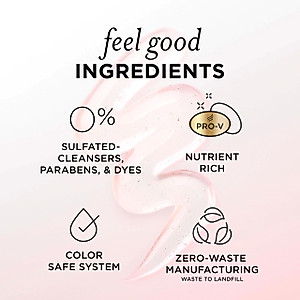 Pantene Sulfate Free Rose Water Shampoo, Soothes, Replenishes Hydration, Safe for Color Treated Hair, Nutrient Infused with Vitamin B5 and Antioxidants, Pro-V Blends, 30.0 oz