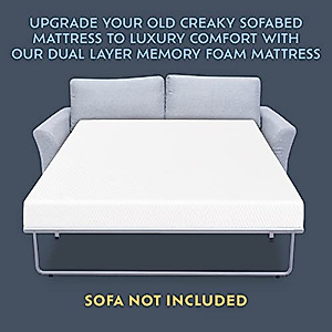 Heyward Premium Memory Foam Sofa Bed Replacement Mattress for Full Size Sleeper | 4.5” Inch | CertiPUR-US Certified | Washable Material w/Non-Slip Base | 73”L x 52”W x 4.5”H