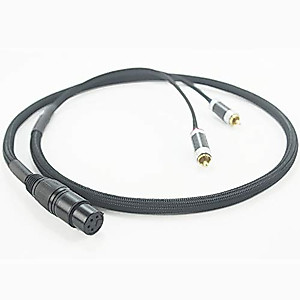 Youkamoo 4 Pin XLR to RCA Silver Plated Audio Headphone Adapter Cable 3 FT 1M XLR Female