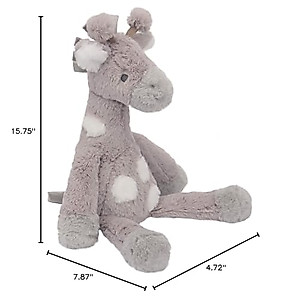 Lambs & Ivy Linen Safari Gray Giraffe Stuffed Animal Toy - Stretch