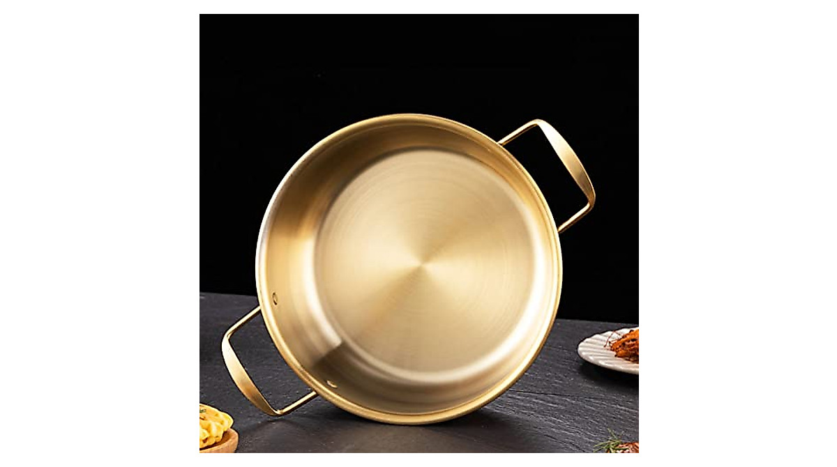 Luxshiny Gold Stainless Steel Noodle Pot - 18cm