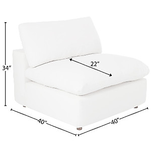 Modway Commix Down-Filled Overstuffed Upholstered Sectional Sofa Armless Chair in White