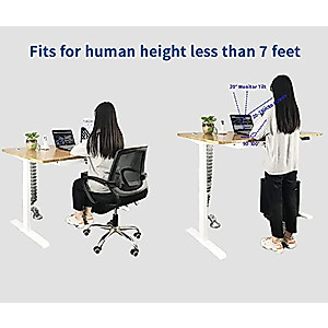 VWINDESK VJ201-S3 Electric Height Adjustable Sitting Standing Desk Frame Only/Sit Stand - Dual Motors 3 Segment Motorized Desk Base Only,White