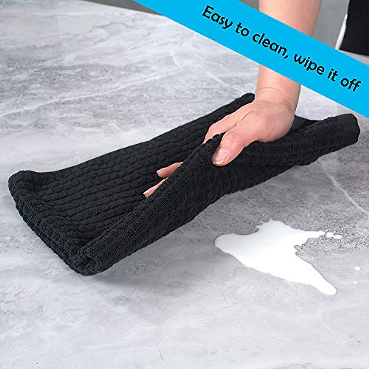 13.5 x 13.5 Inches and 16 x 28 Inches, Set of 8Pack Kitchen Dish Towels,Cotton Dish Cloths, Absorbent and Quick Drying Anti Odor,Kitchen Cooking and Cleaning Kitchenware Washing,Drying Dishes (Black)