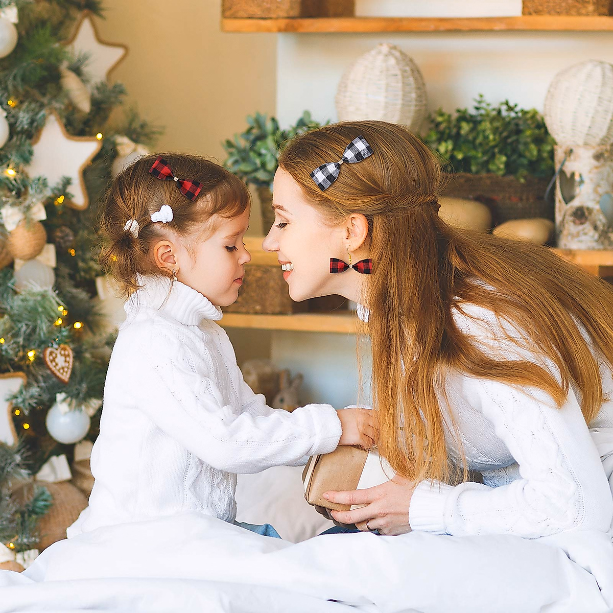 3 Rolls Christmas Plaid Ribbon Buffalo Plaid Burlap Ribbons Christmas Wrapping Decoration Ribbon for Christmas Fall Wrapping DIY Crafts Decor Supplies, 24 Yards in Total (1 Inch)