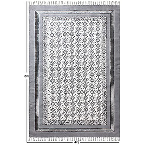 Boho Bathroom Rug Handmade Washable Cotton Hallway Rugs with Tassels Farmhouse Woven Throw Rug Boho Area Rug for Laundry Room/Entryway/Corridor 300x480 cm (10x16 Feet)