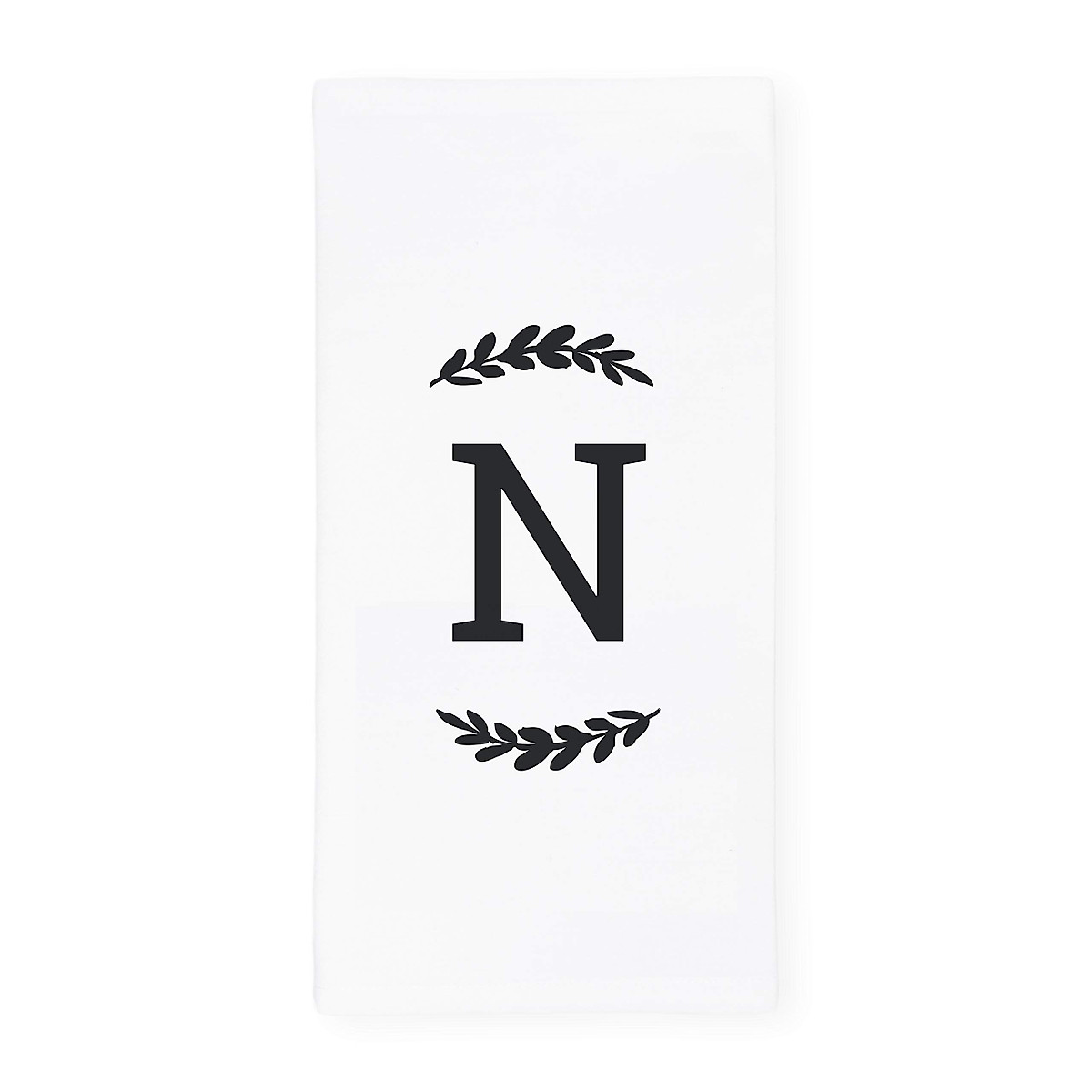 The Cotton & Canvas Co. Personalized Single Monogram Initial N Soft Absorbent Kitchen Tea Towel, Flour Sack Towel, Dish Cloth