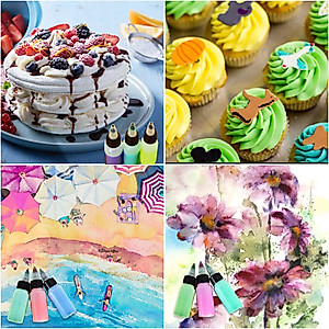 50 Pack 1oz Plastic Squeeze Bottles with Twist Top Cap, Boston Dispensing Bottles Small Sauce Bottle with Squeeze Top, Mini Condiment Squeeze Bottles for Paint, Tattoo Ink, Glue, Crafts, Liquids, Oil