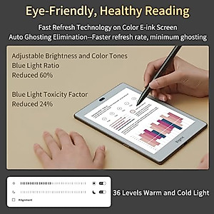 Bigme S6 Color + Ereader 7.8'' E-Ink Screen ePaper Tablet 6G 128GB eBook Reader Support Google Play Notetaking Tablet with Stylus and Cover