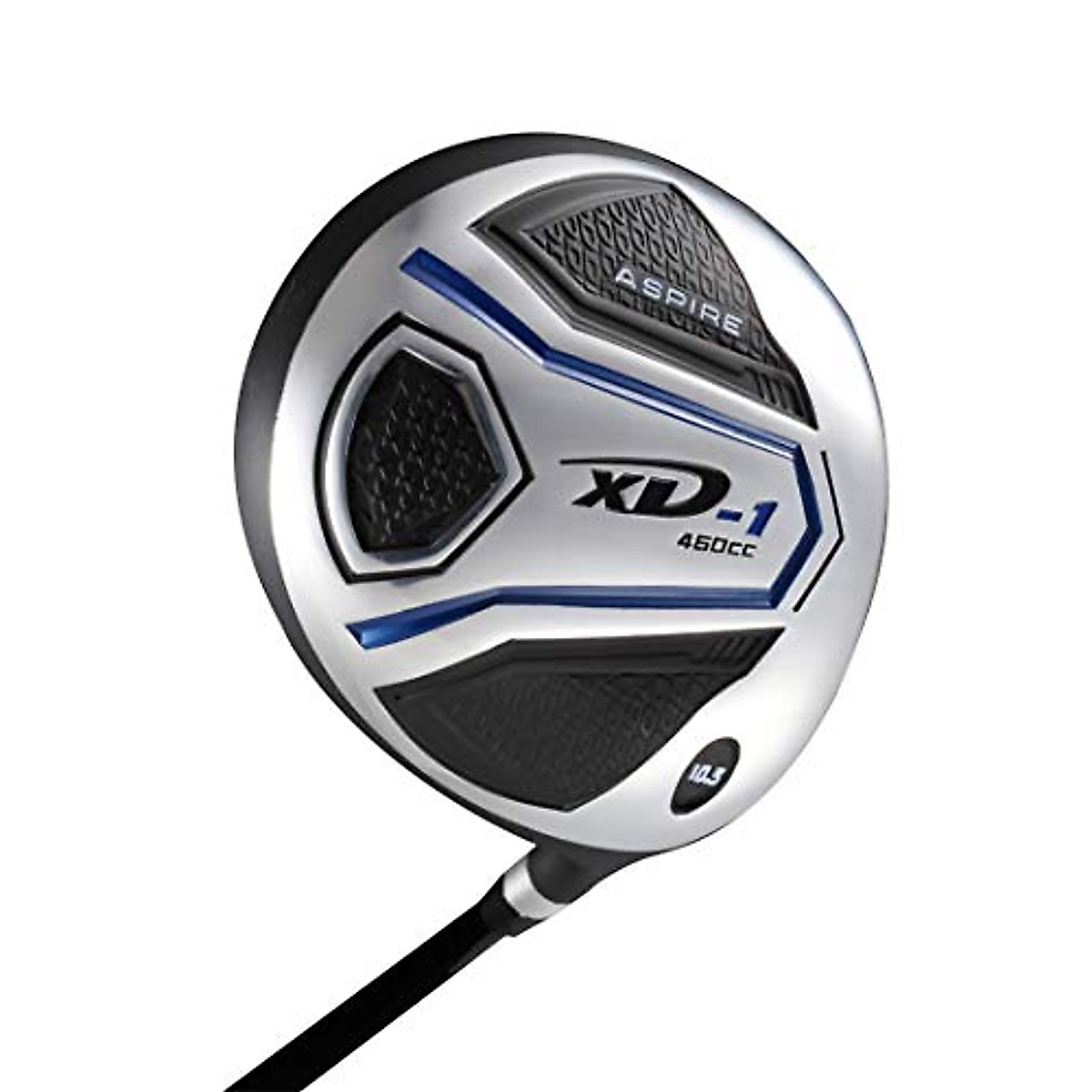 Aspire XD1 Men's Complete Golf Clubs Package Set Includes Titanium Driver, S.S. Fairway, S.S. Hybrid, S.S. 6-PW Irons, Putter, Bag, 3 H/C's Right Hand - Blue - Choose Size! (Regular Size, Right Hand)