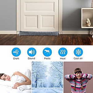 Kingbaas Heavy Door Draft Stopper Under Door Noise Blocker Front Door Insulation Door Draft Guard Weatherproof Strip Energy Efficient Door Accessory