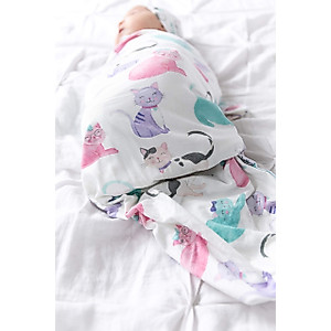 Large Premium Knit Baby Swaddle Receiving Blanket "Sassy" by Copper Pearl