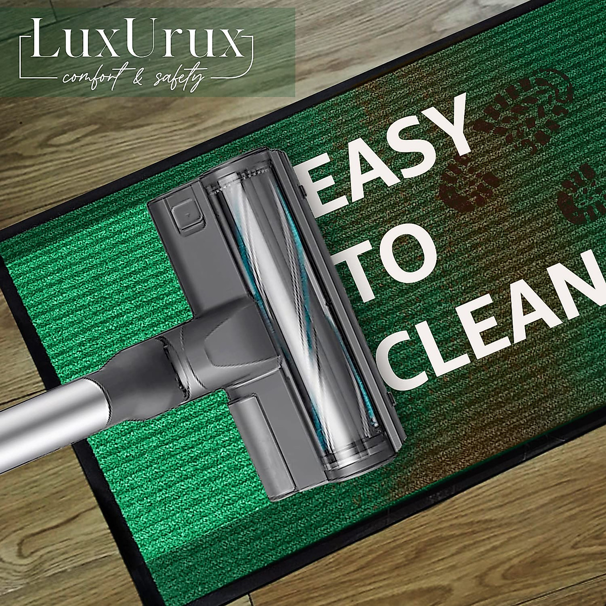 LuxUrux Durable Rubber Door Mat - Heavy Duty, Indoor/Outdoor (17'' x 30'') - Easy Clean, Waterproof, Low-Profile - Ideal for Entryways, Patios, Garages