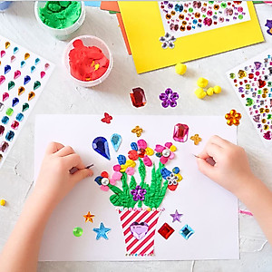 MYDBUYSOME 2774pcs Gem Stickers Jewels for Crafts - Self Adhesive Stick on Rhinestones for Crafts, Acrylic Bling Heart Craft Supplies for Kids