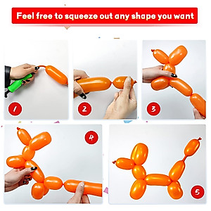 Long Balloons Premium 260 Twisting Balloons Animals Magic Balloons for Birthday Kids Wedding Party Supply 100pcs (Color)
