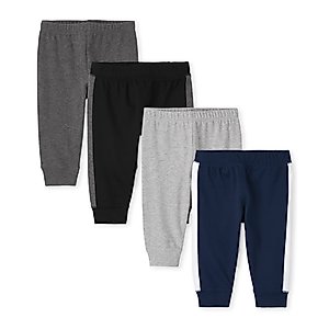 The Children's Place Baby Boys' 3 Pack Cotton Pants, Back/Grey/Blue Multi, 18-24 Months