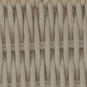 The Novogratz Cotton Handmade Woven Storage Basket with Handles, Set of 2 18"W, 17"W, Cream