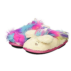 Dearfoams Easter Basket Stuffers Gifts for Kids Washable Animal Critter Slippers, Multi Unicorn, 7-8 Toddler