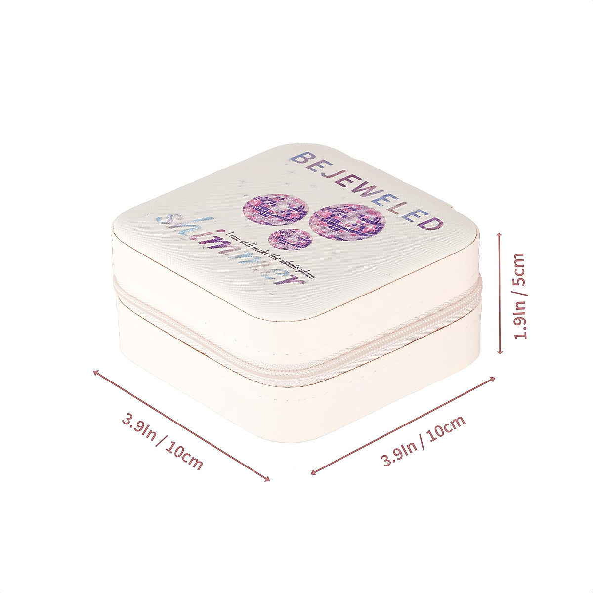 Sincerez Jewelry Box, Small Jewelry Case for Fans, Music Lover Gifts-Portable Jewelry Case for Ring, Necklace, Bracelet, Earring Organizer Storage Holder Boxes