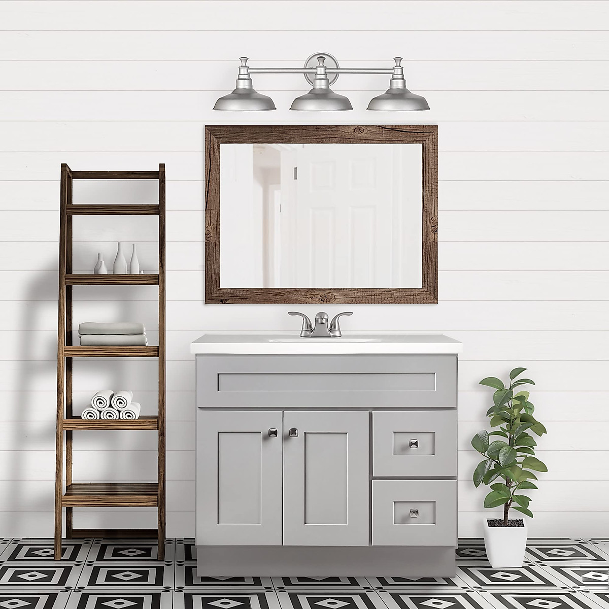 Design House 587097 Bath Unassembled Modern 2-Door 2-Drawer Bathroom Shaker Vanity Cabinet Only, 36 x 21,Grey