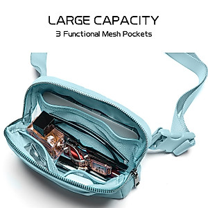 Belt Bag Fanny Pack Crossbody Bags for Women Fashion Waist Packs with Adjustable Strap Gifts for Women Men Teen Girls (Icing Blue)