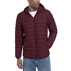 TACVASEN Hooded Down Jackets For Men Quilted Jackets Lightweight Jackets Skiing Jackets Windproof Jackets Water-Resistant Jackets Winter Coat