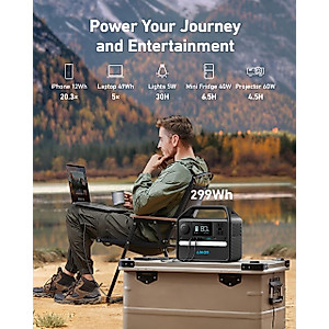 Anker 522 Portable Power Station, 299Wh Solar Generator (Solar Panel Optional), LiFePO4 Battery Pack, 300W (Peak 600W) PowerHouse, 6 Ports, 2 AC Outlets, 60W/20W USB-C PD Ports, LED for Camping and RV