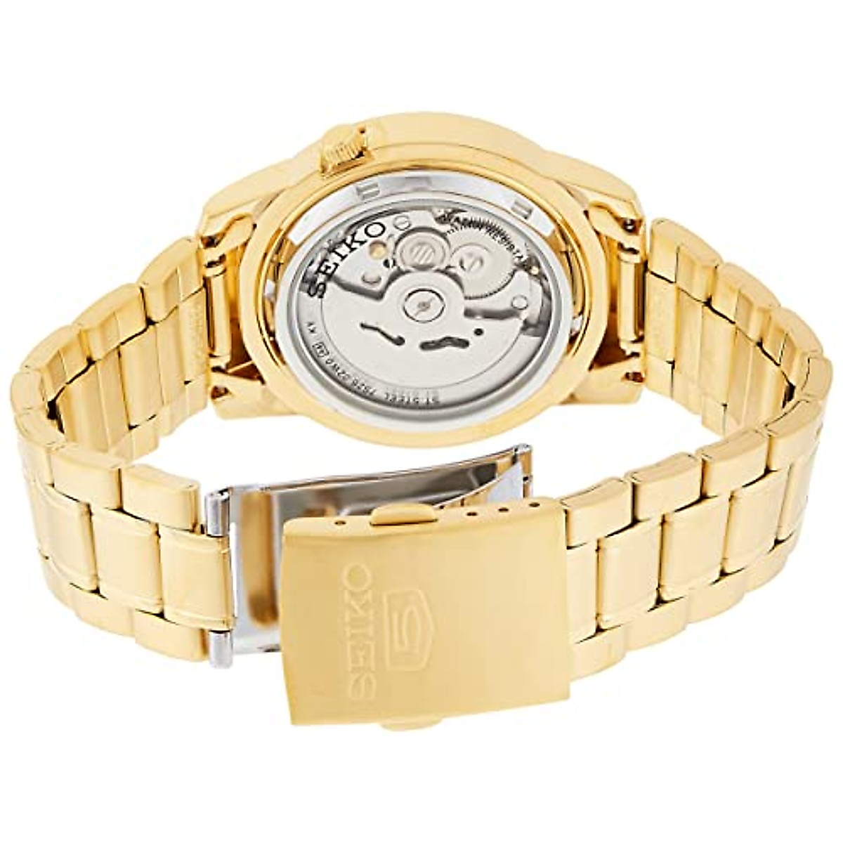 SEIKO Men's SNKK22 Gold Plated Stainless Steel Analog with Black Dial Watch