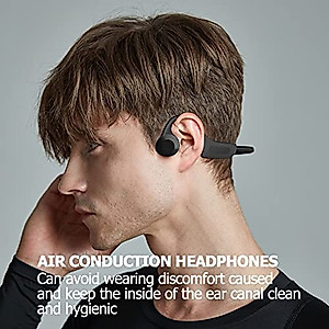 Open Ear Headphones, Wireless Sports Air Conduction Headphones Lightweight Bluetooth 5.1 Headset with Mic Answer Phone Call Music for Running, Hiking, Driving, Cycling, Yoga, Birthday Present