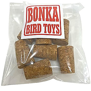 Bonka Bird Toys 2112 (Pk8) 1.25" by 0.75" Corks, Medium Parrot Chew Foot Talon Cage Toy, Conure, African Grey, Quaker, and Similar