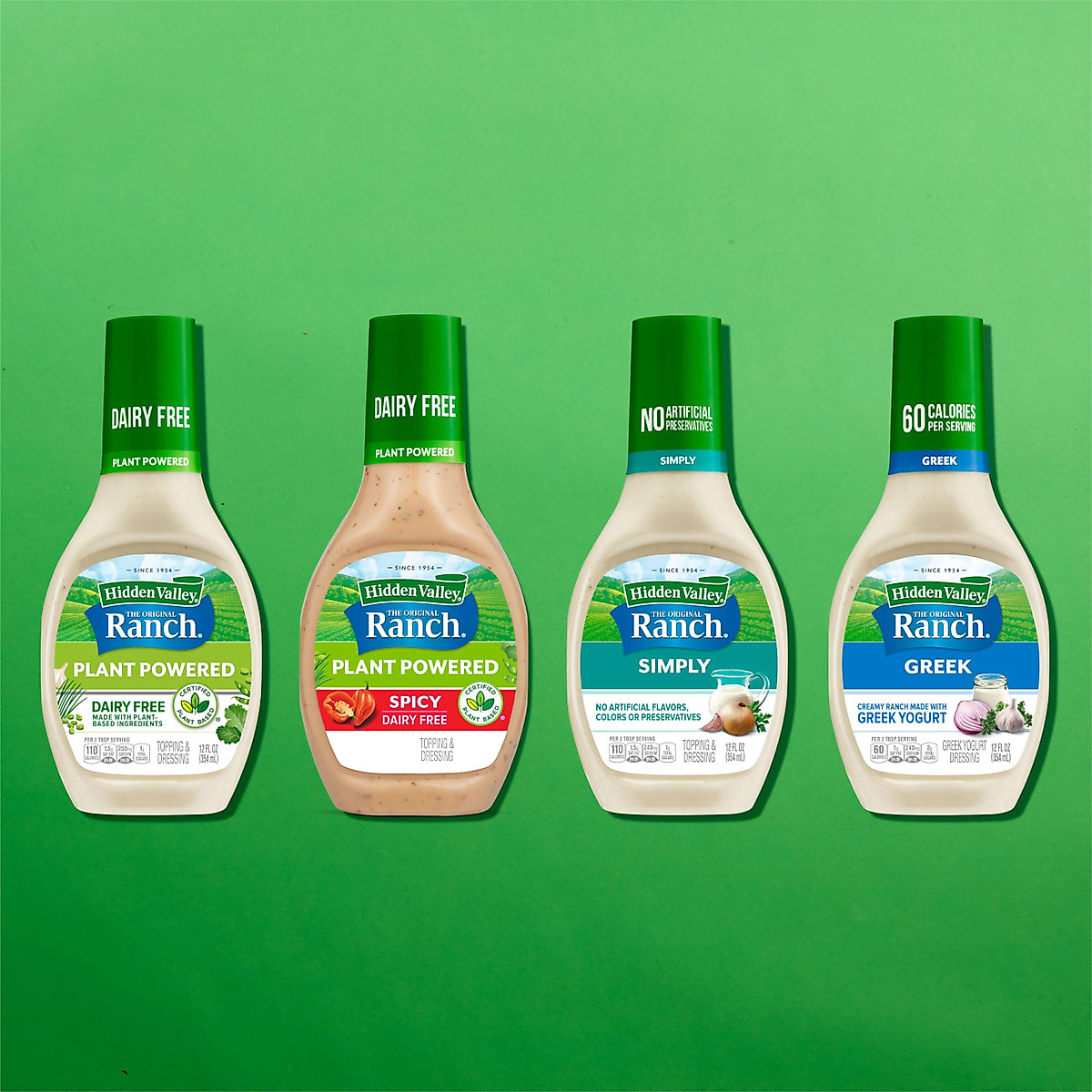 Hidden Valley The Original Ranch Plant Powered Dairy Free Ranch Salad Dressing and Topping, 12 Fluid Ounces (Package May Vary)