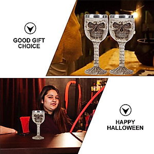 VOSAREA Halloween Skull Wine Goblet Cup Vintage Wine Glass Drinking Cup Water Mug Toasting Cup Kitchen Accessories