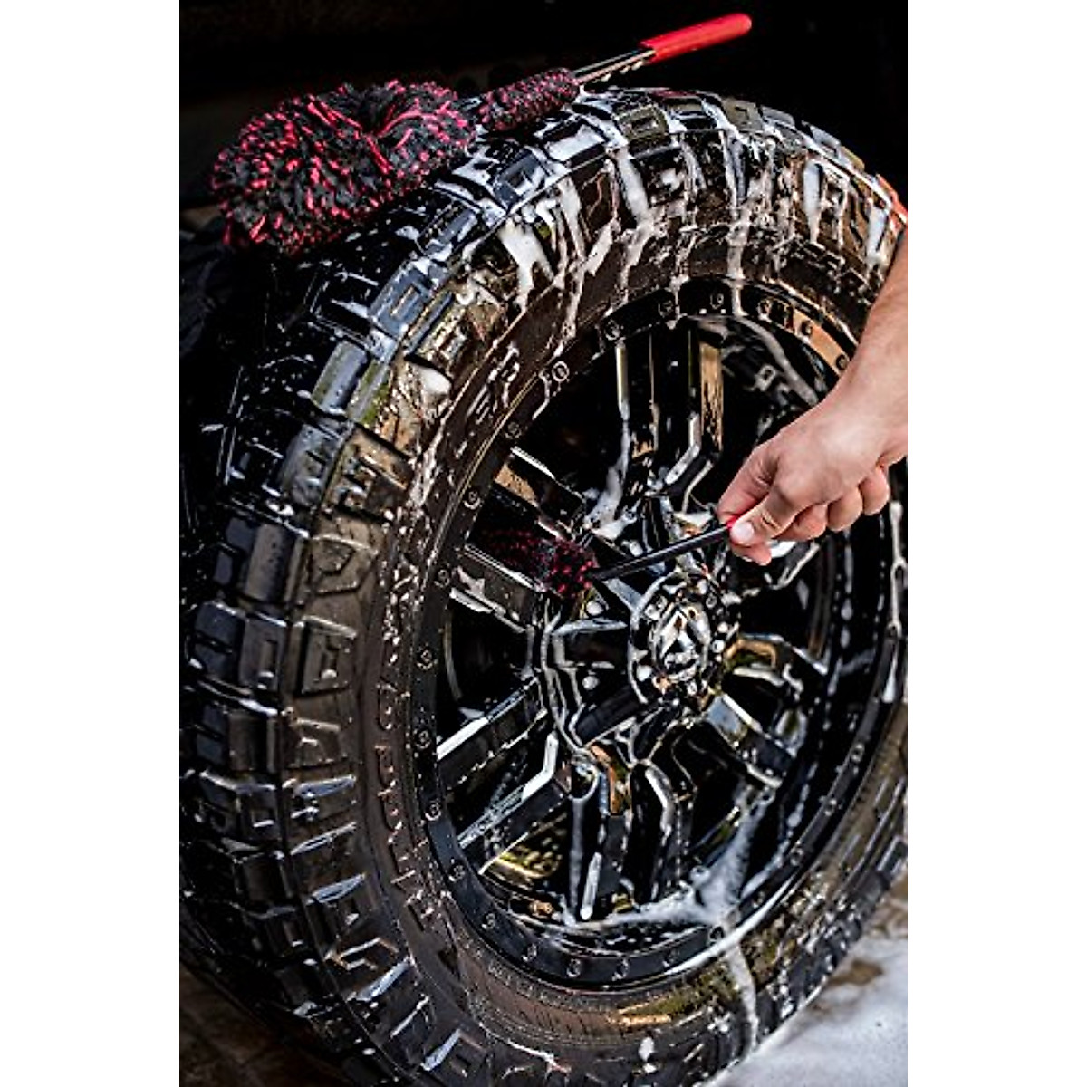 Liquid X Original Wheel Woolies Brushes 3 Piece Kit - Includes Angled Caliper Spoke Brush - USA Made - Black - New & Improved