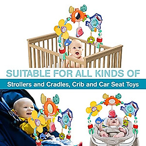 TINITIGIES | Travel Arch Bassinet Toys for Infant & Toddlers - Ideal for Infants & Toddlers - Fits Stroller & Pram - Activity Arch with Fascinating Toys