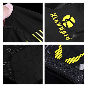 Kuangmi Knee Pad and Shin Guard Sleeve for Soccer, Basketball, Wrestling, Softball, Volleyball, Sports, Daily Support-1piece (S, Black Yellow)