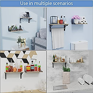 MDLUFFY Floating Shelves Set of 2 Home Decor Wall Mounted Rustic Retro Storage Shelf Rack for Office Bedroom Living Room