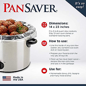 PanSaver EZ Clean Multiuse Cooking Bags and Slow Cooker Liners, 50 Count