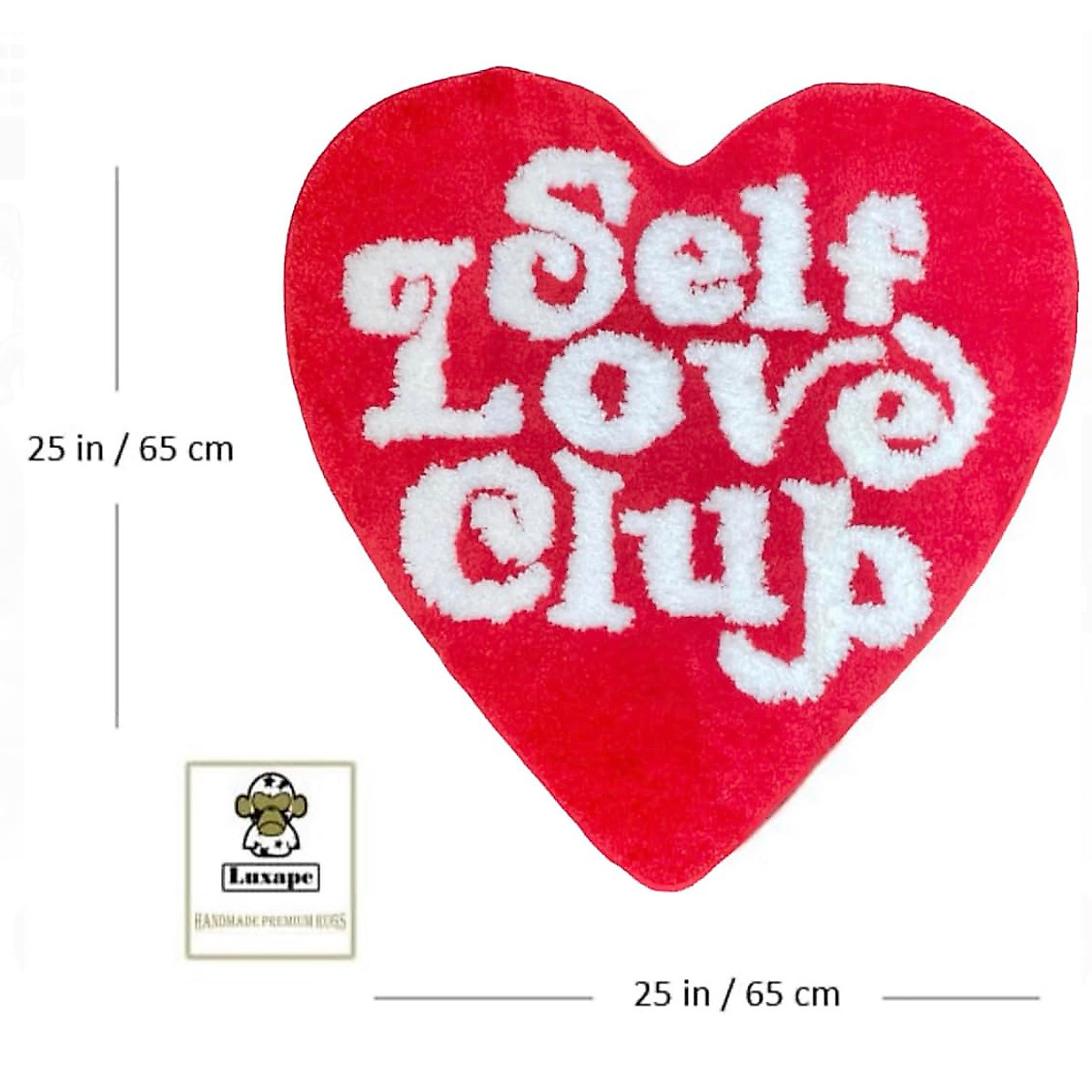 LUXAPE Self Love Club Rug - Tufted Hypebeast Rug - Handmade & Premium - 25in (65cm) - Bedroom Bathroom Kids Nursery Home Office - Girls Don't Cry Rug - Hypebeast Room Decor - Luxape Rug