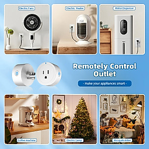 Smart Plug 4Pack, WiFi Plugs Compatible with Alexa & Google Assistant, Smart Outlet with Timer Schedule, WiFi Socket for Home, No Hub Required, FCC Certified, 2.4G WiFi Only