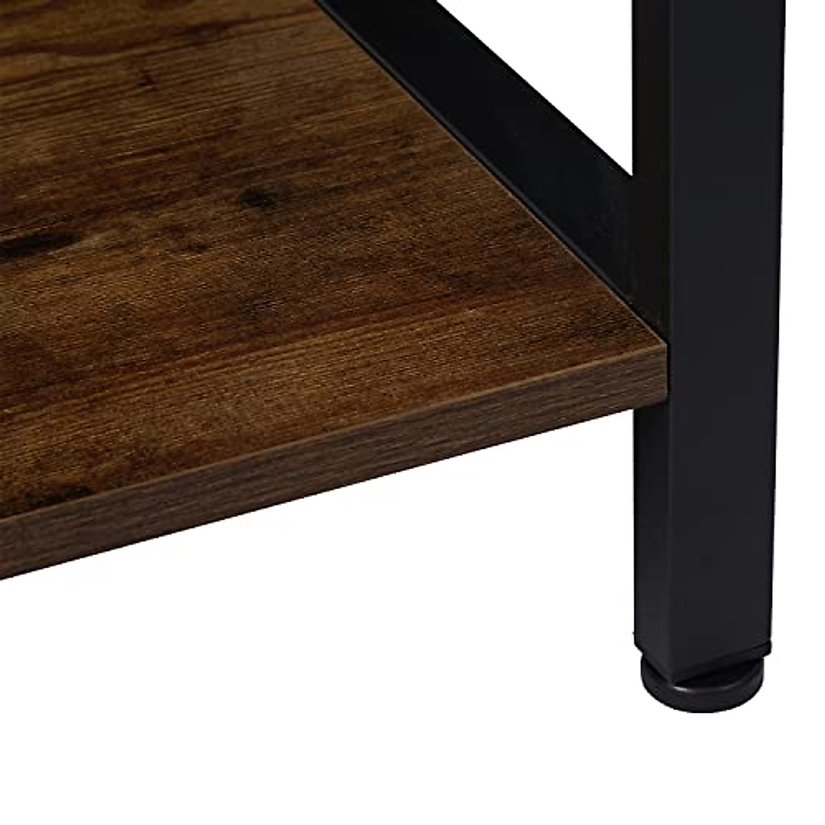 kinbor Bookshelves, Home Bookcase, 4-Tier Rustic Bookshelf, Wood Accent Modern Display Shelves Plant Stand Storage Organizer for Books, Potted Plant, Rustic Brown